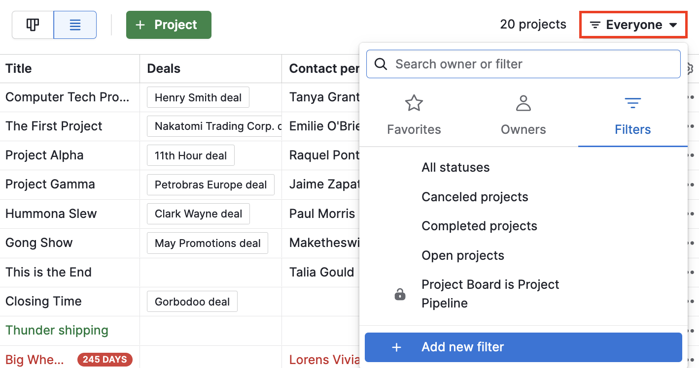Projects by Pipedrive - Knowledge Base | Pipedrive